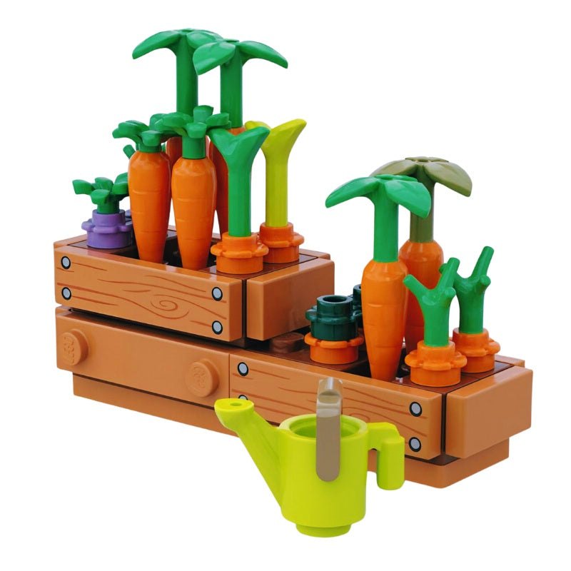 Custom LEGO® Carrot Farm Build – Mini Vegetable Garden – Brickis LEGO