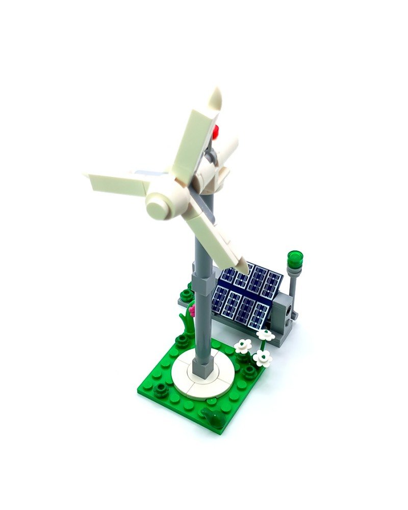 LEGO® MOC Turbina eólica Molillero + paneles solares – Brickis LEGO