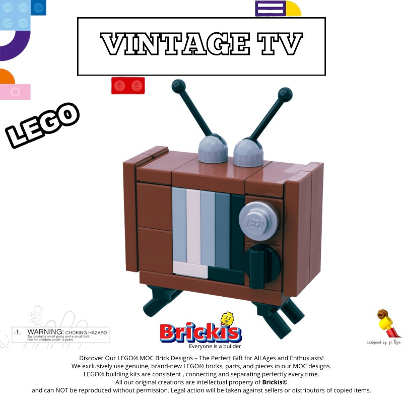 LEGO® Vintage TV MOC Mini Retro Television – Brickis LEGO