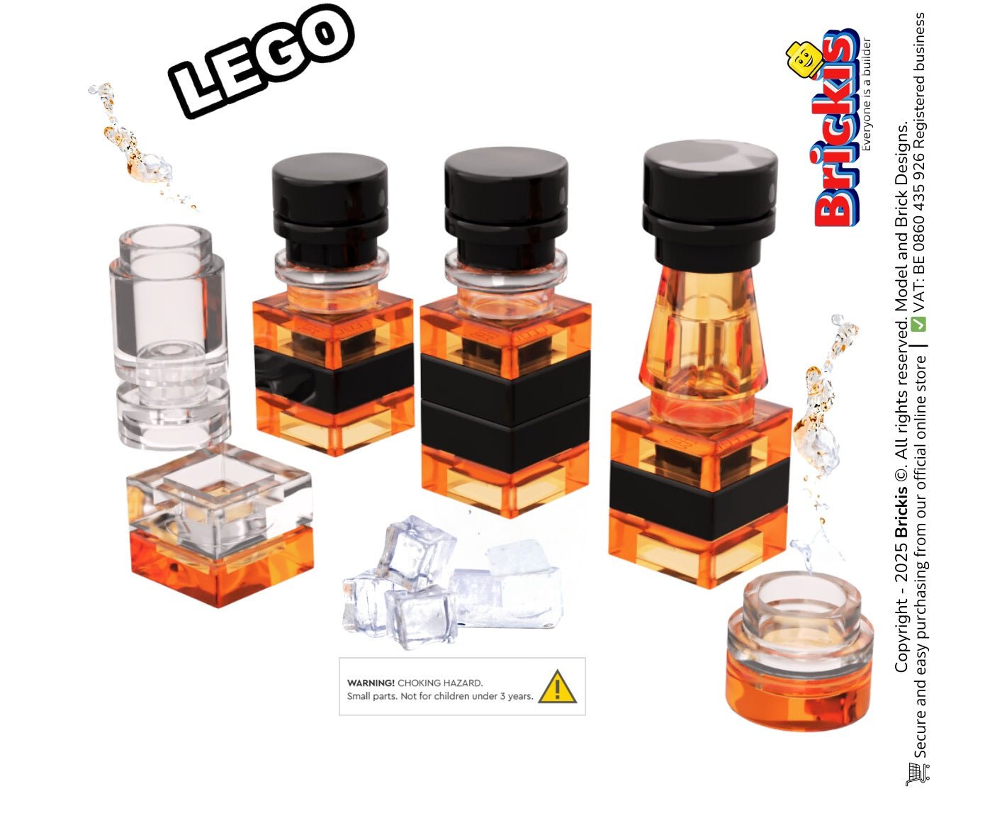 MOC Whiskey & Liquor Bottle Set built of LEGO® bricks – Brickis LEGO