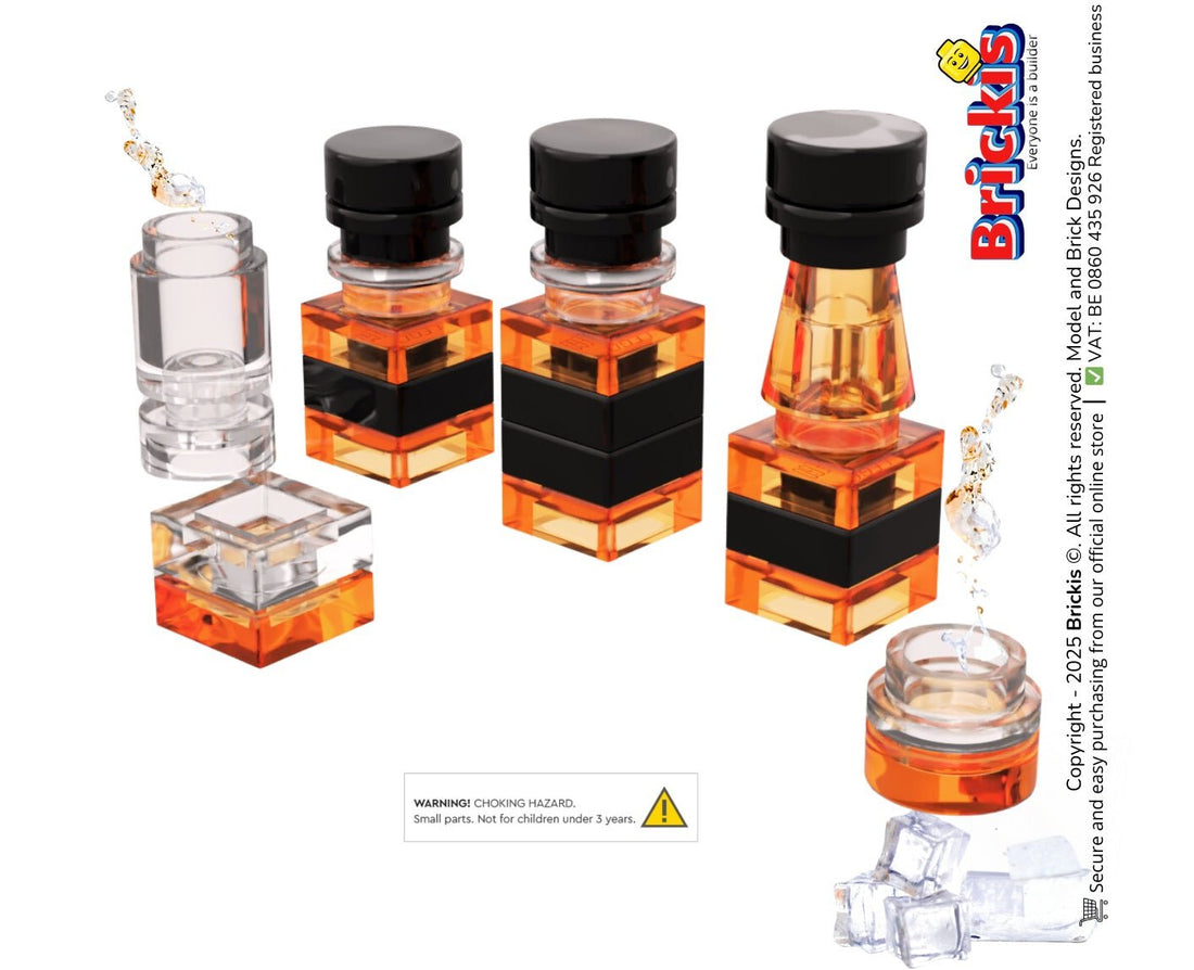 MOC Whiskey & Liquor Bottle Set built of LEGO® bricks – Brickis LEGO